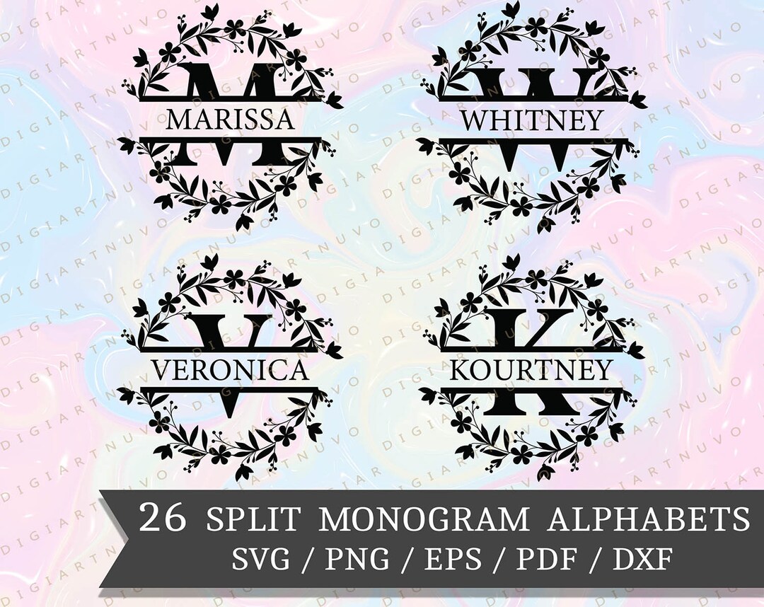 Family Monogram SVG, Split Monogram SVG, Monogram SVG Bundle, Split ...