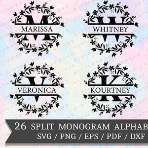 Family Monogram SVG, Split Monogram SVG, Monogram SVG Bundle, Split ...