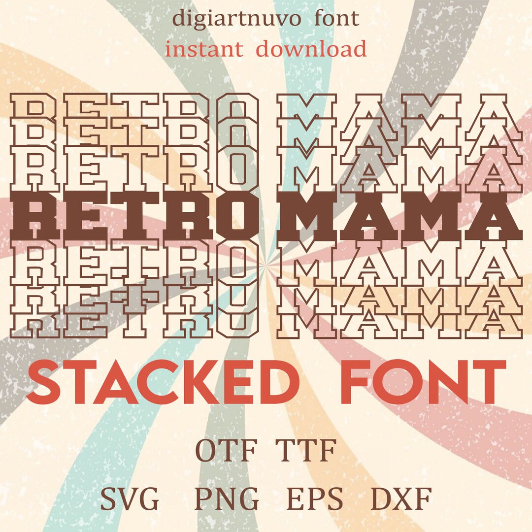 Varsity Font Svg, College Font Svg, Stacked Font Svg, Mirror Font Svg ...