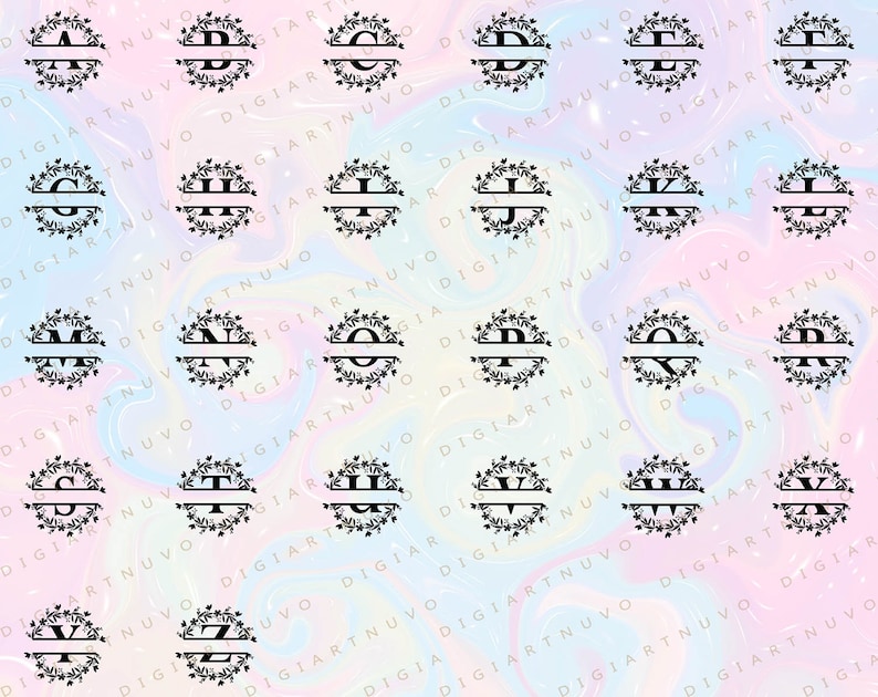 Family Monogram SVG, Split Monogram SVG, Monogram SVG Bundle, Split ...