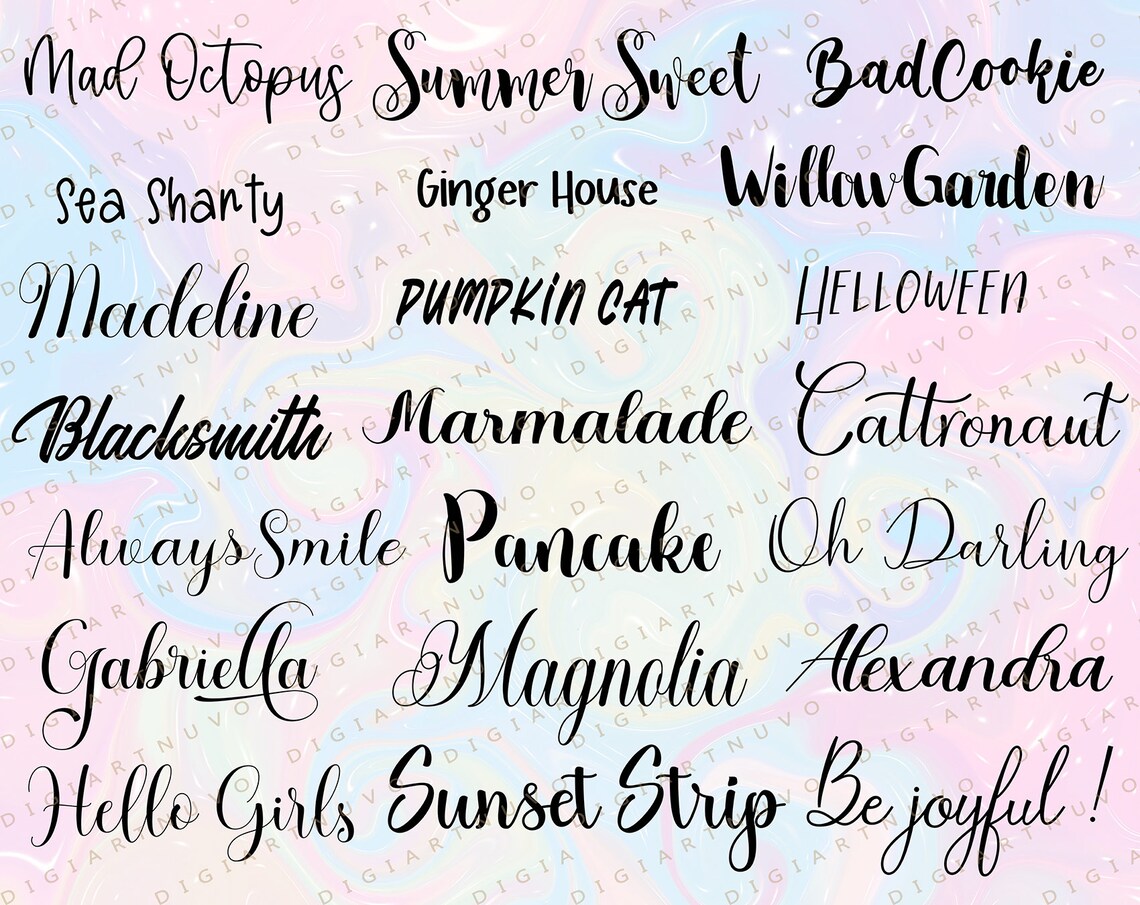 Cursive Font SVG, Calligraphy Font, Font Tails, Handwritten Font ...