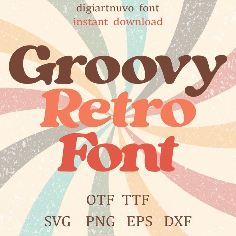 Groovy Font Svg, Groovy Alphabet Svg, Retro Font Bundle, Vintage Font ...