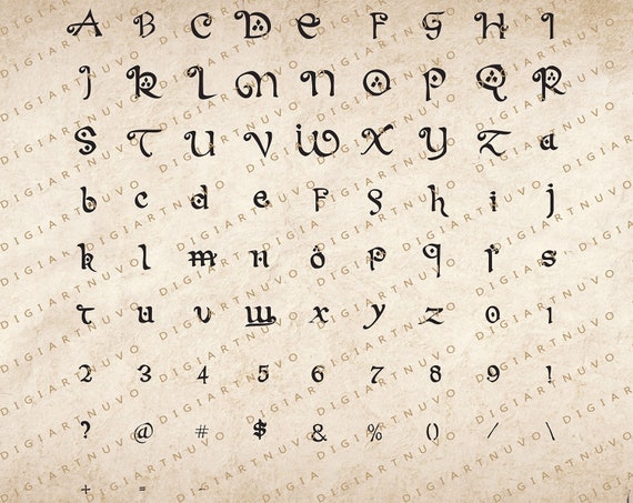 Hobbit Calligraphy Alphabet