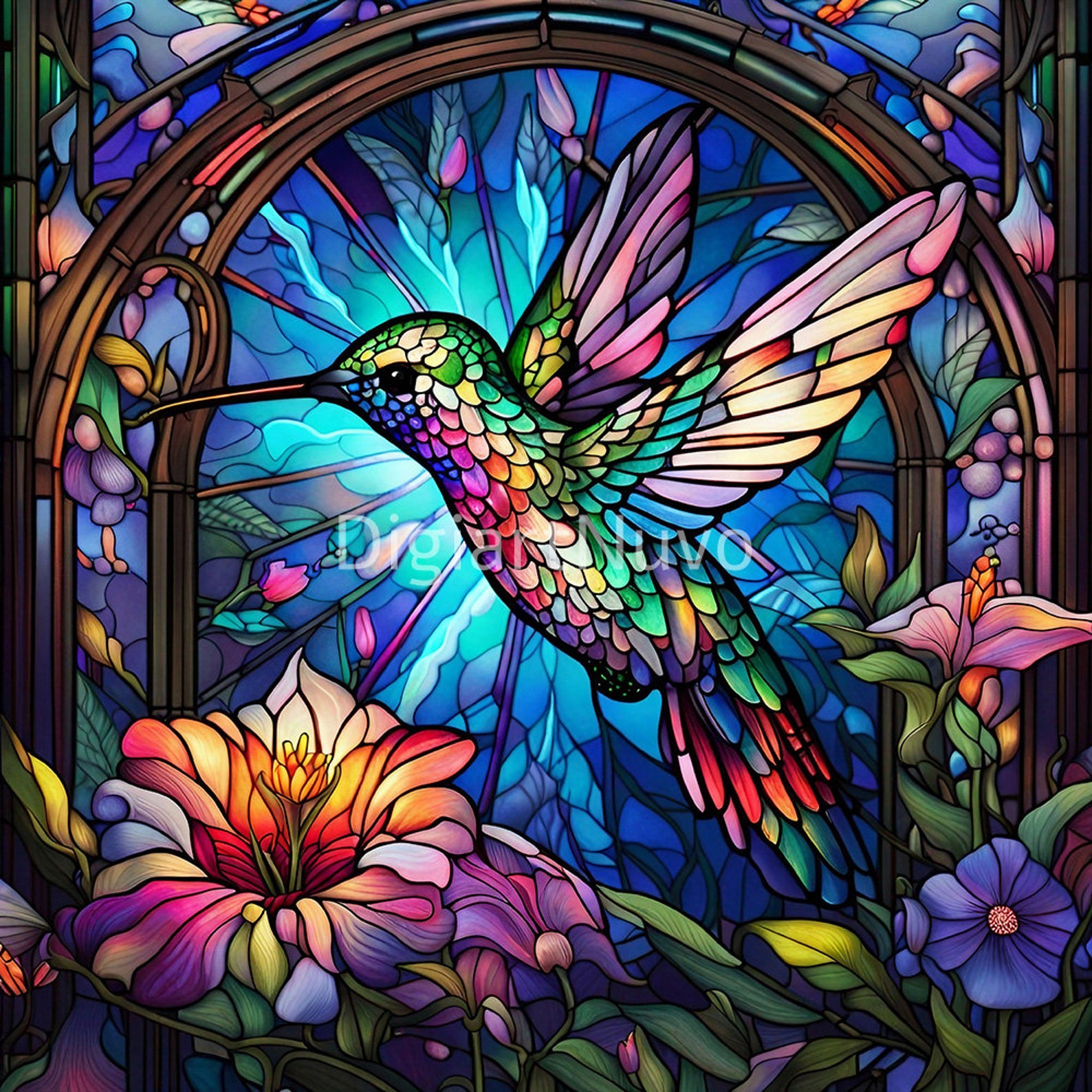 Hummingbird Stained Glass Pattern Bundle Perfect for Tumbler ...