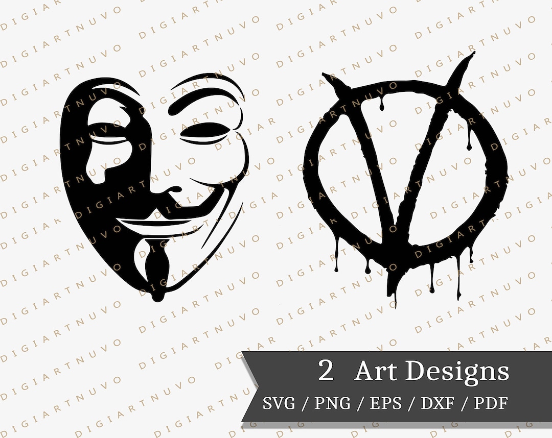 V Sign SVG, SVG anônimo, V Cricut SVG, V Silhouette svg, V Sign Instant ...