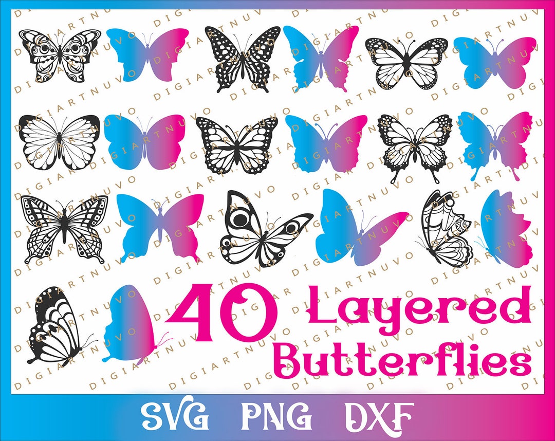 Instantly Downloadable Butterfly Template, SVG Cut Files Compatible ...