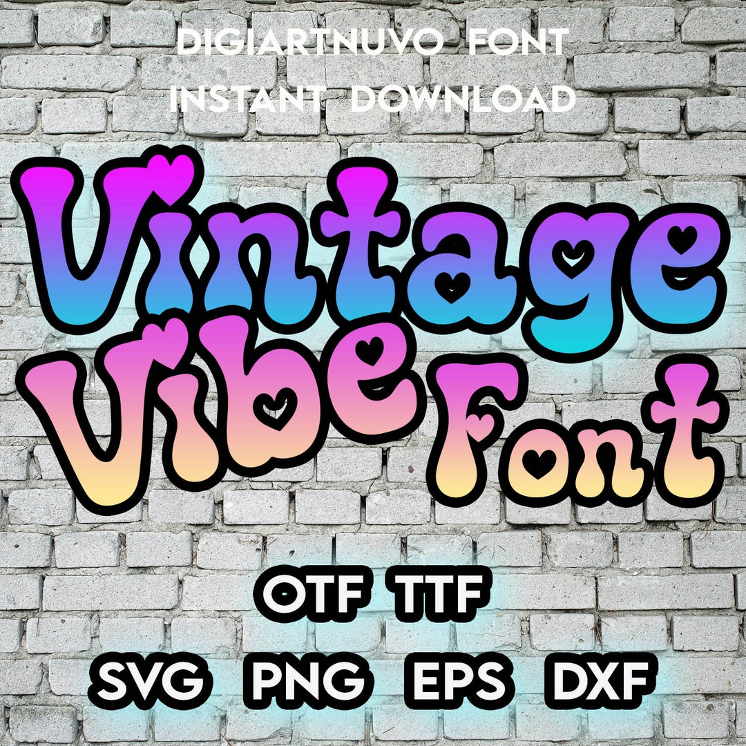 Groovy Font Svg, Groovy Alphabet Svg, Retro Font Bundle, Vintage Font ...