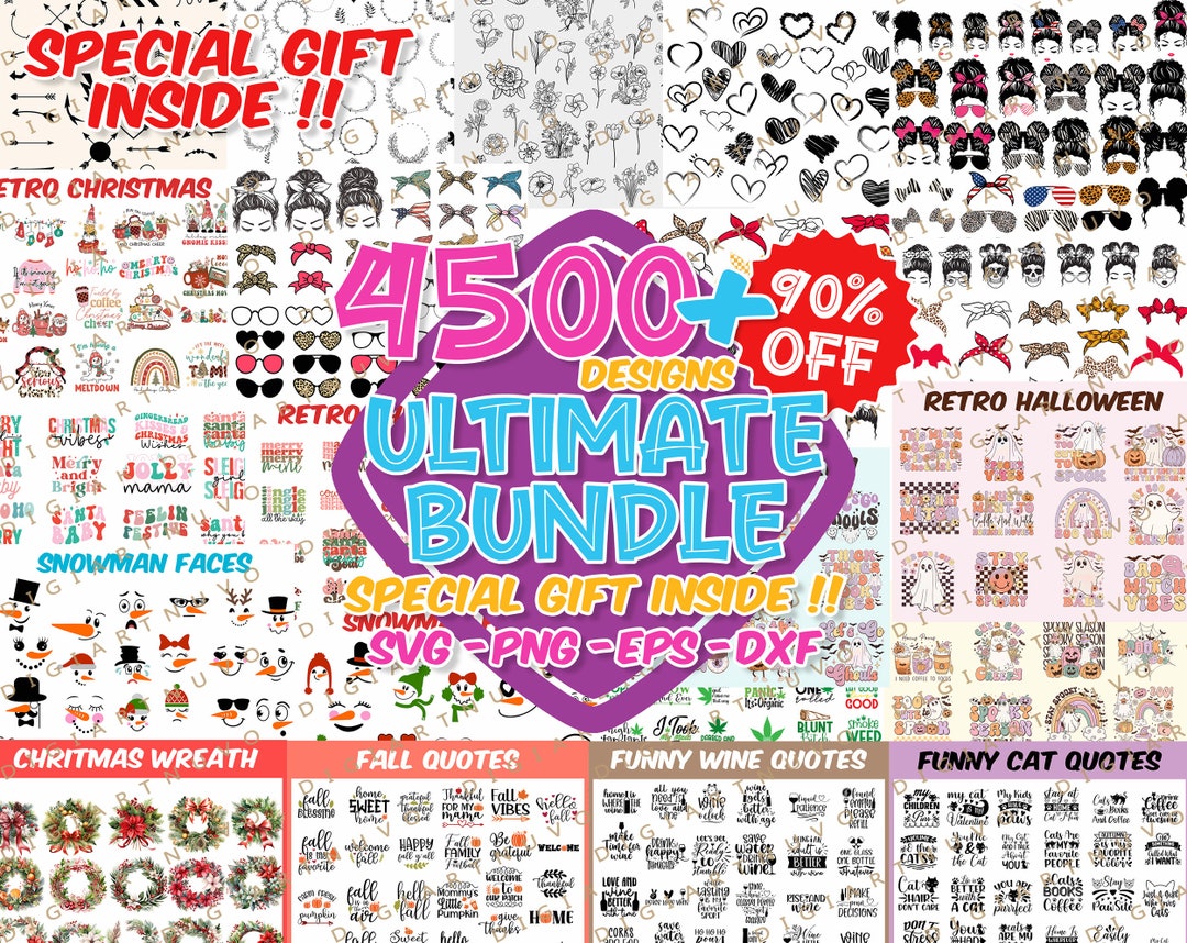 Mega Bundle SVG, T Shirt Designs SVG, All in One Bundle, Svg Files for ...