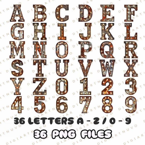 Rusted Metal Letters - Etsy