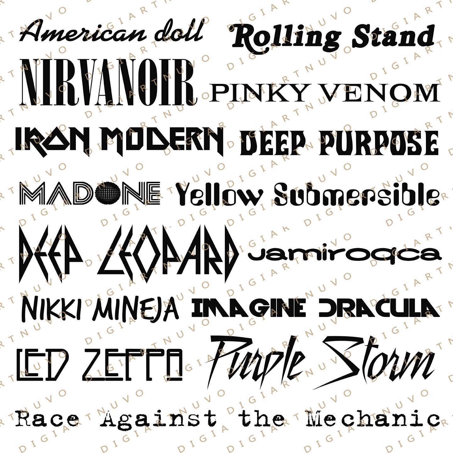 Music Fonts Svg, Rocker Font, Famous Fonts, Fonts for Tshirts ...