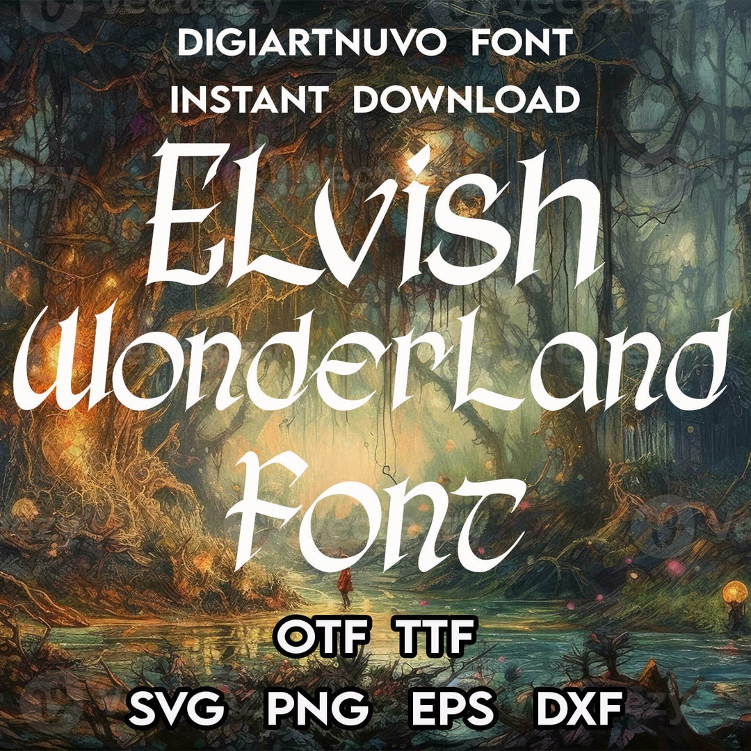 Elvish Font SVG, Calligraphy Font, Script Fonts, Elvish Letters SVG, Font Svg, Procreate Font ...