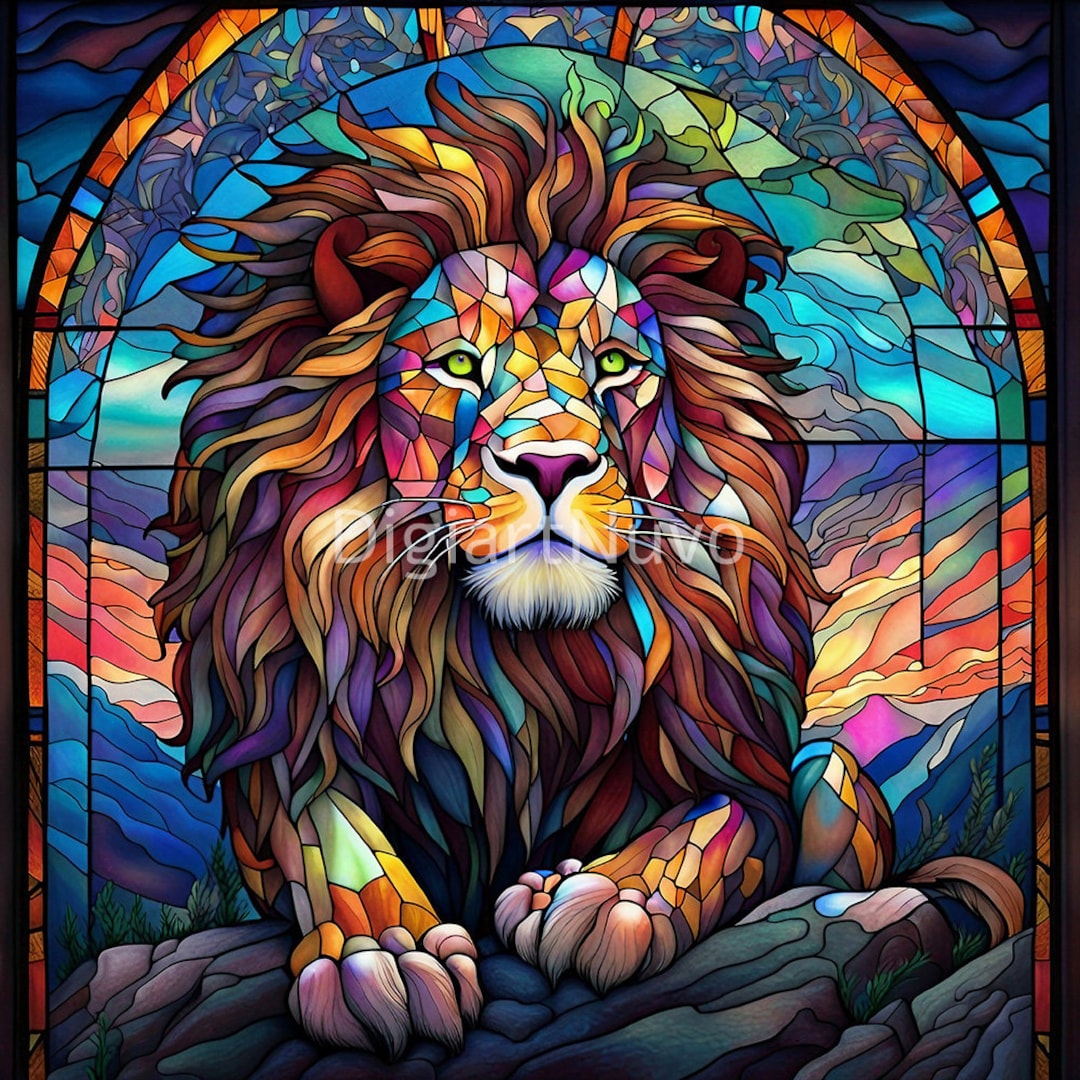 Lion Stained Glass Pattern Bundle Perfect for Tumbler - Etsy