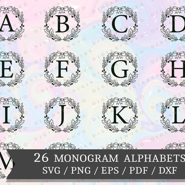 Christmas Monogram Svg - Etsy