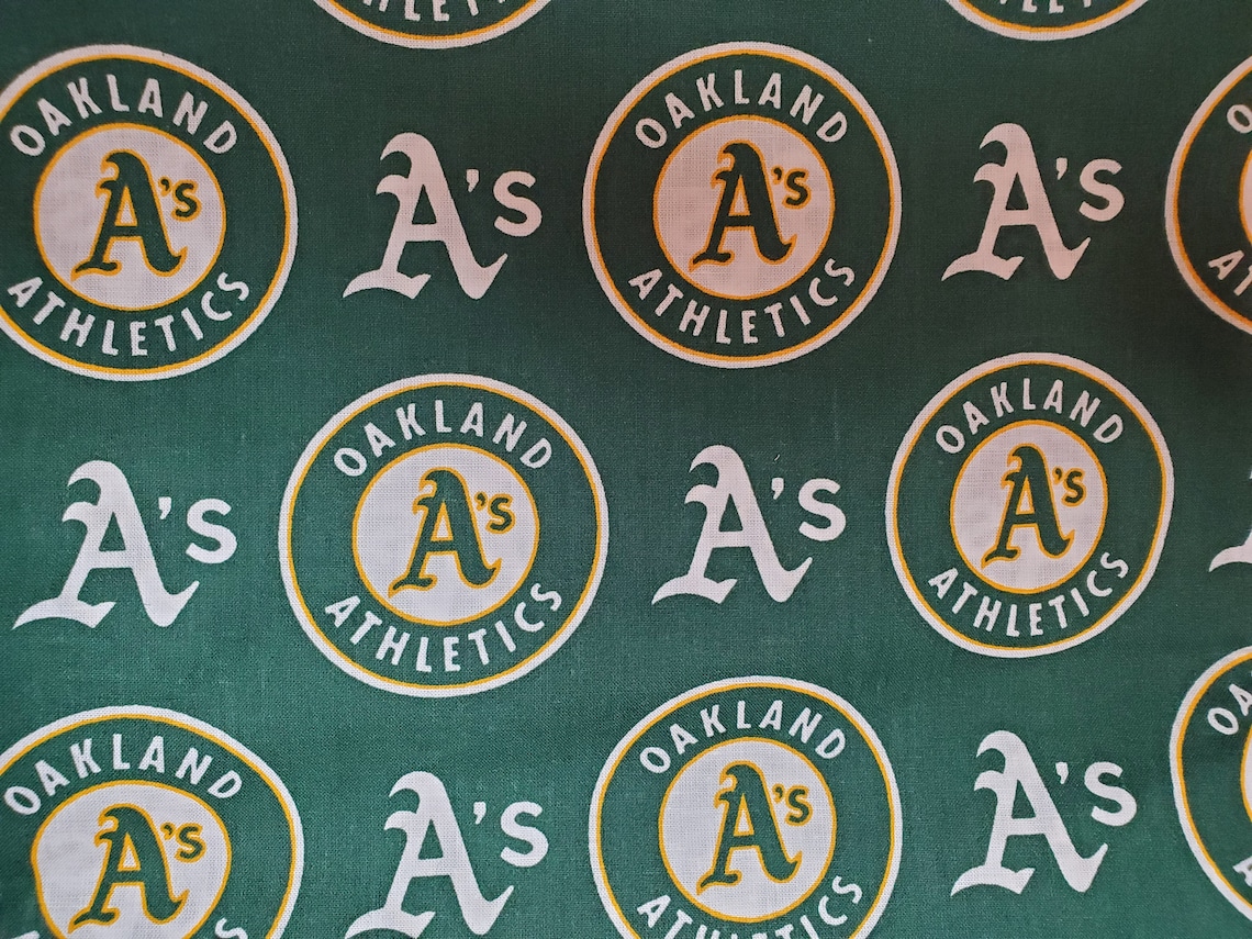 Oakland Athletics A's MLB Baseball Fabric Yardage by the 1/2 Yard or 1/ ...