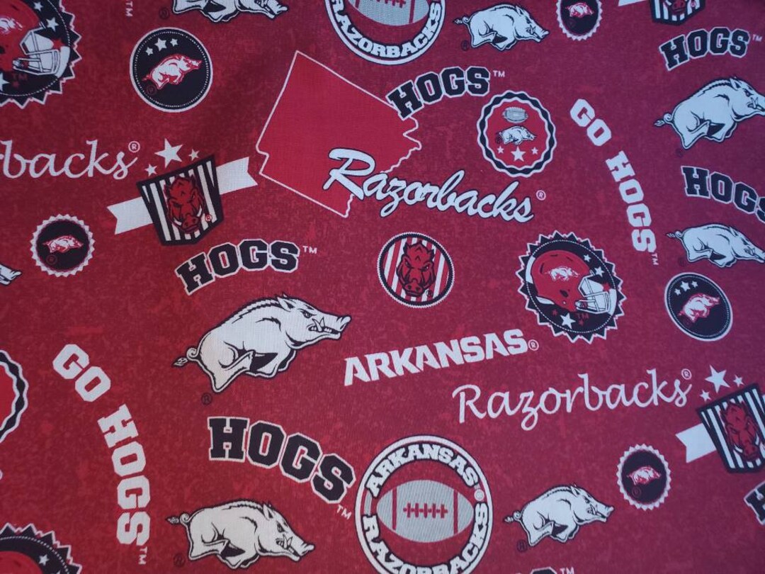 Arkansas Razorbacks Print Fabric Yardage by the Quarter and Half Yard ...