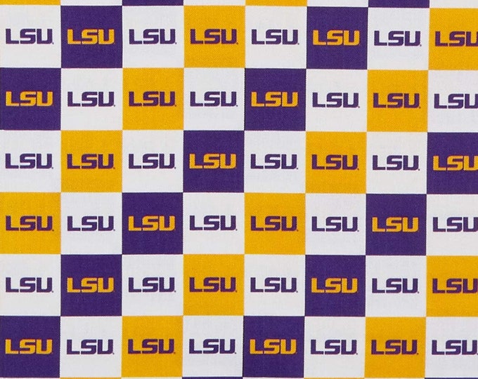 Louisiana State University LSU Tigers Checks Print Fabric Yardage by ...