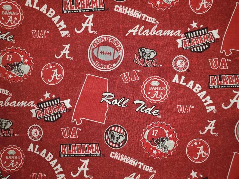 University of Alabama Hometown Badges Fabric Yardage by the Yard, 1/2 ...