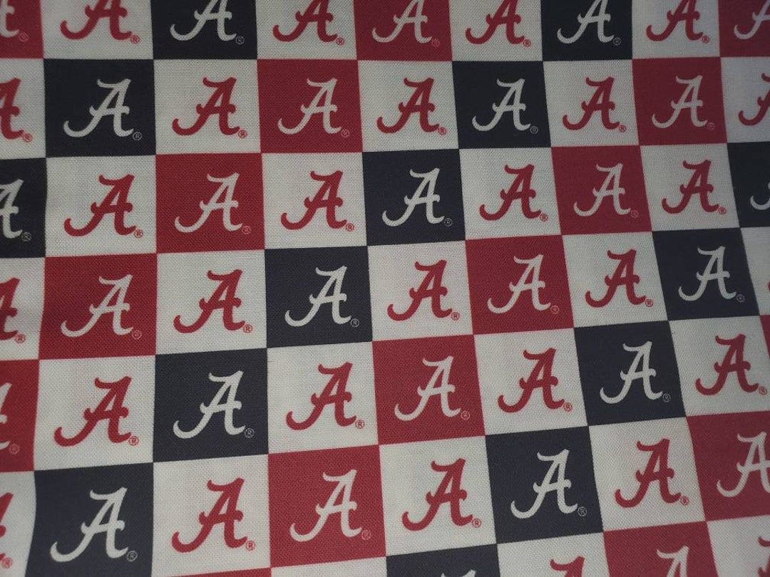 Alabama Crimson Tide Checkerboard Fabric Yardage by the Yard, 1/2 Yard ...