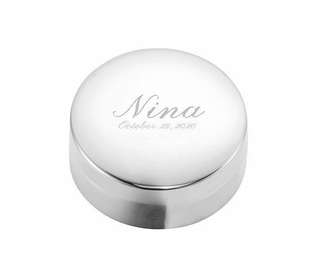 Engravable Plain Round Sterling Silver Tooth Box - Etsy
