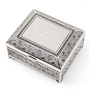 Engravable Silverplate Jewelry Box - Etsy