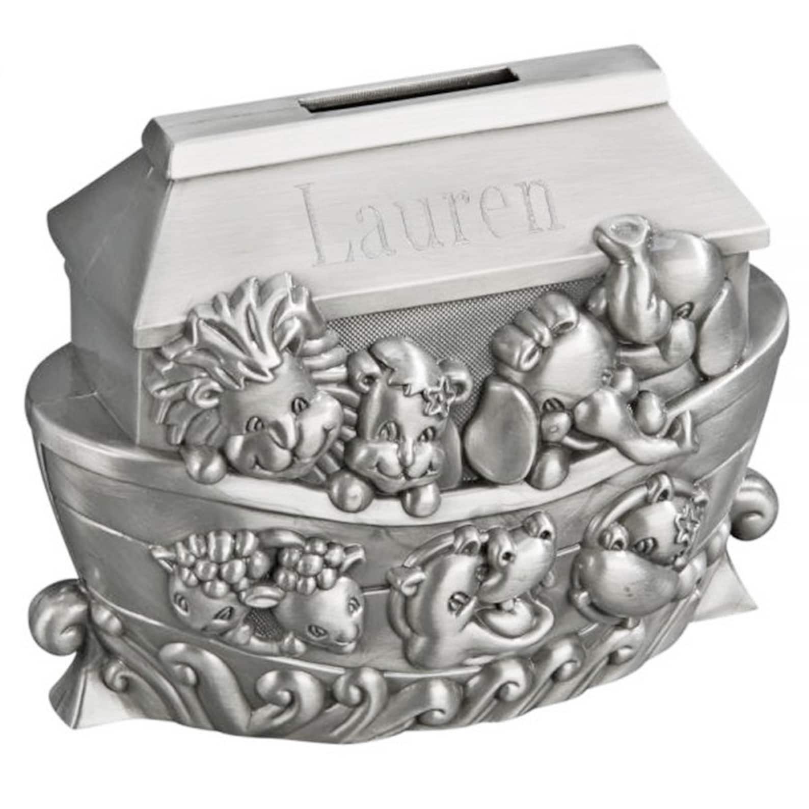 Engravable Pewter Noah's Ark Bank - Etsy