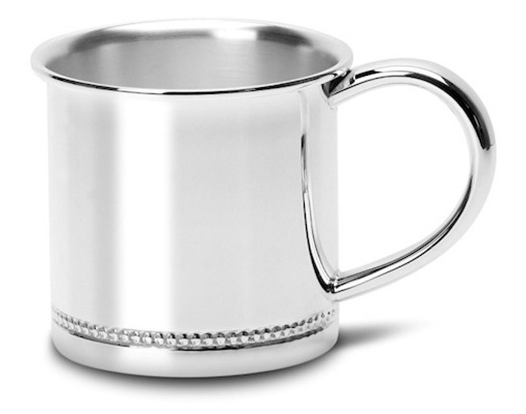 Engravable 'beaded' Silver Plated Baby Cup - Etsy