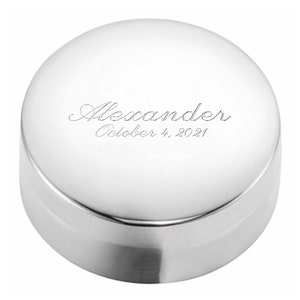 Engravable Plain Round Sterling Silver Tooth Box - Etsy