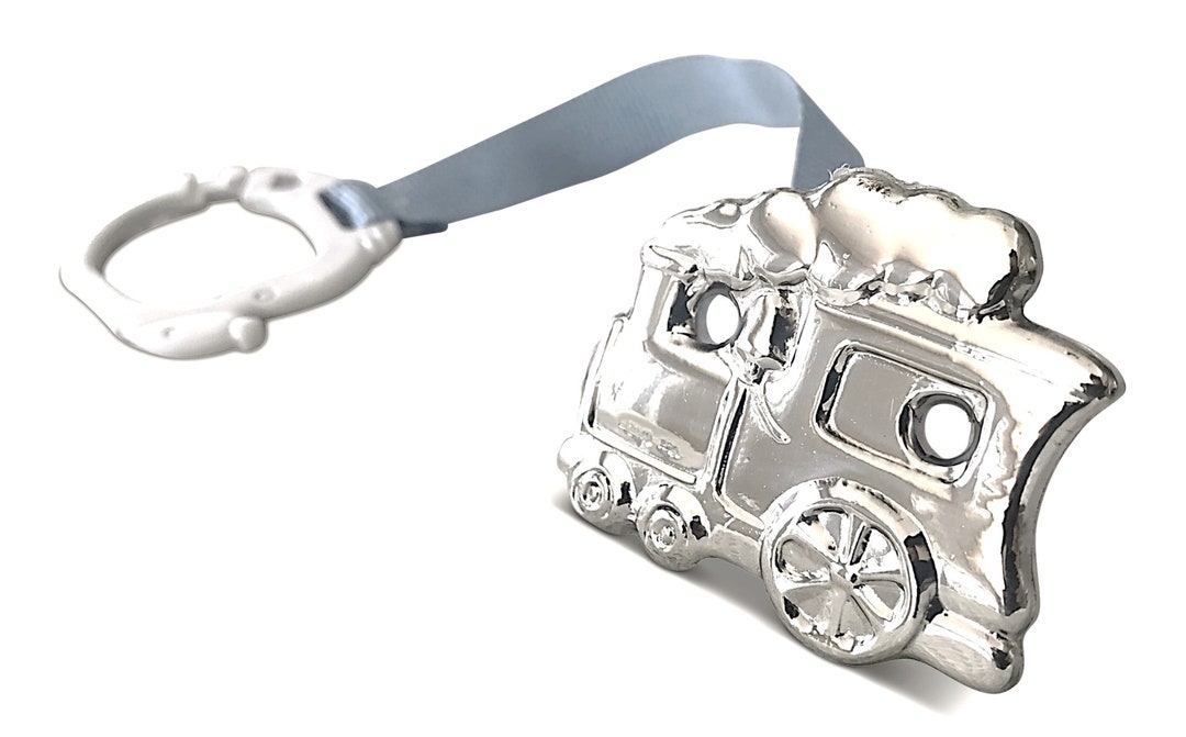 Sterling Silver 'train' Baby Pacifier Clip - Etsy