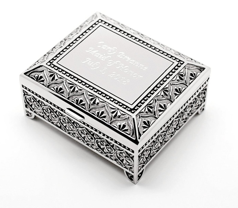 Engravable Silverplate Jewelry Box - Etsy