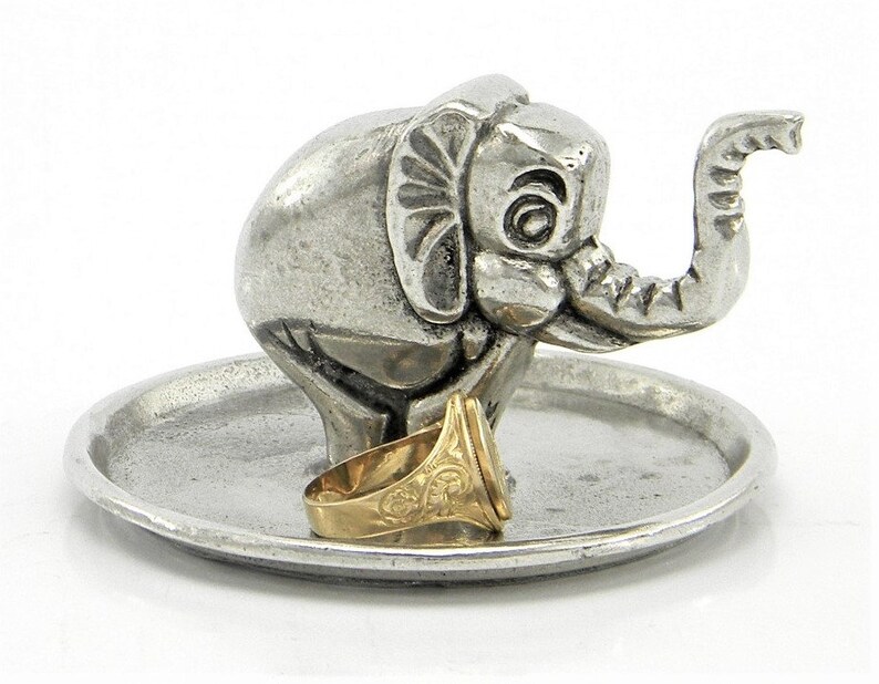 Elephant Solid Pewter Ring Holder - Etsy