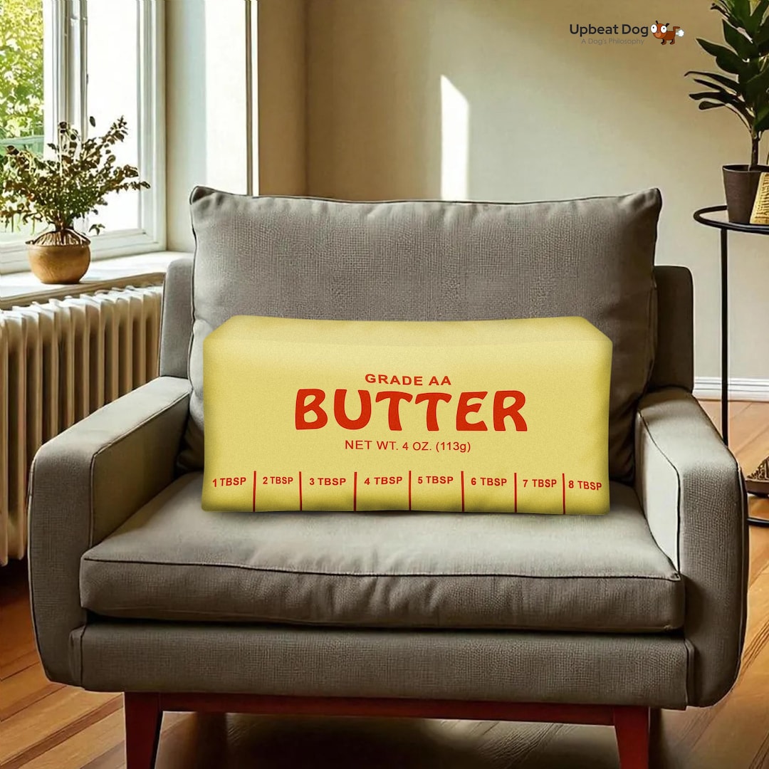 Butter Pillow Food Decor | Chef Gift Funny Throw Pillow | Realistic ...