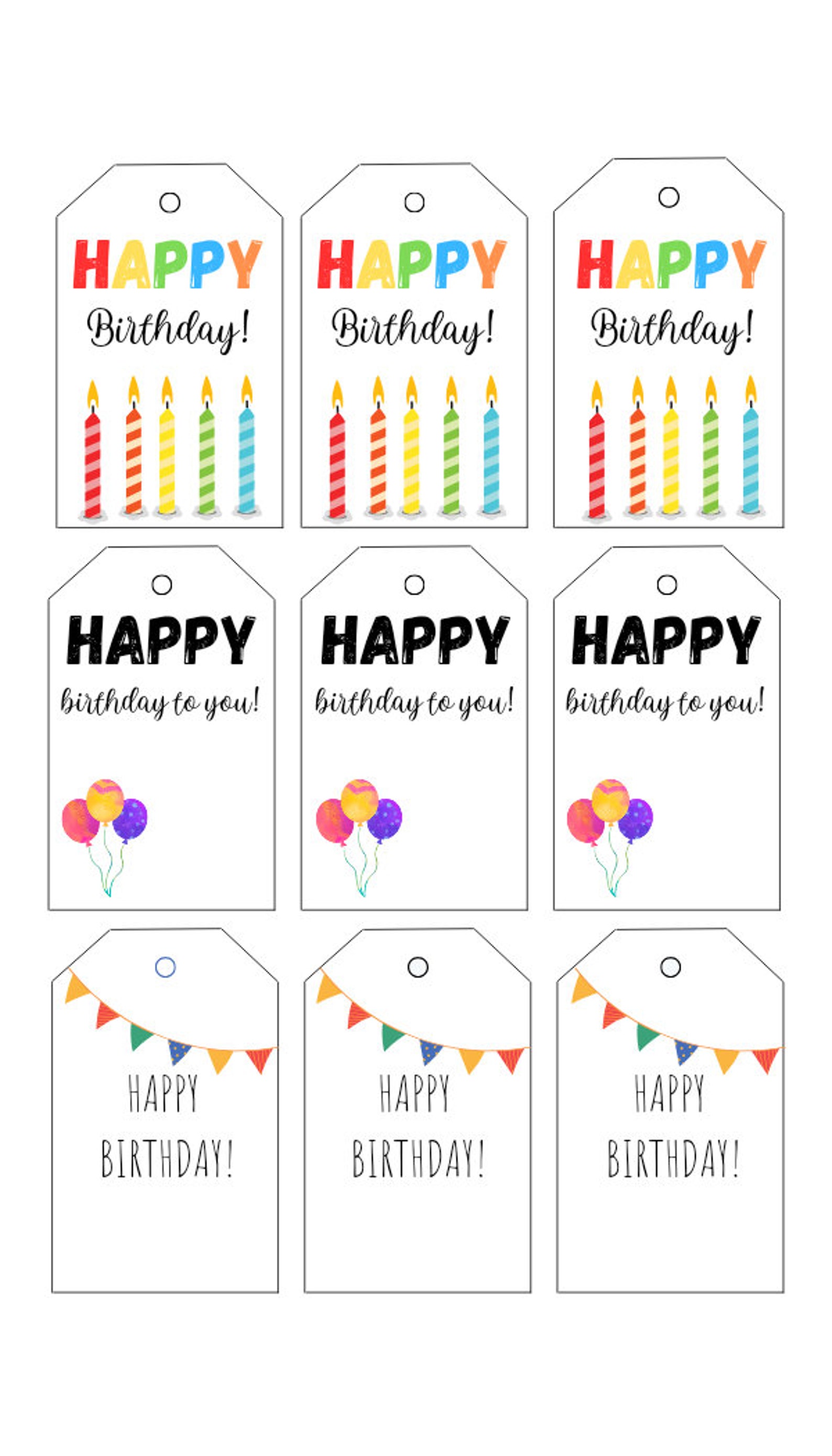 Happy Birthday Gift Tags - Etsy