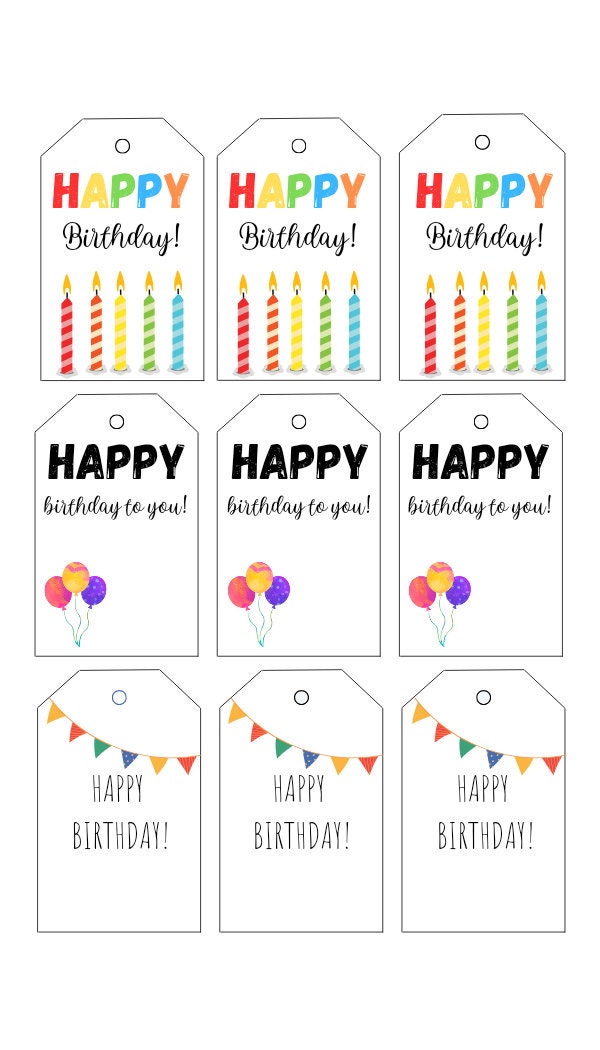 Happy Birthday Gift Tags - Etsy