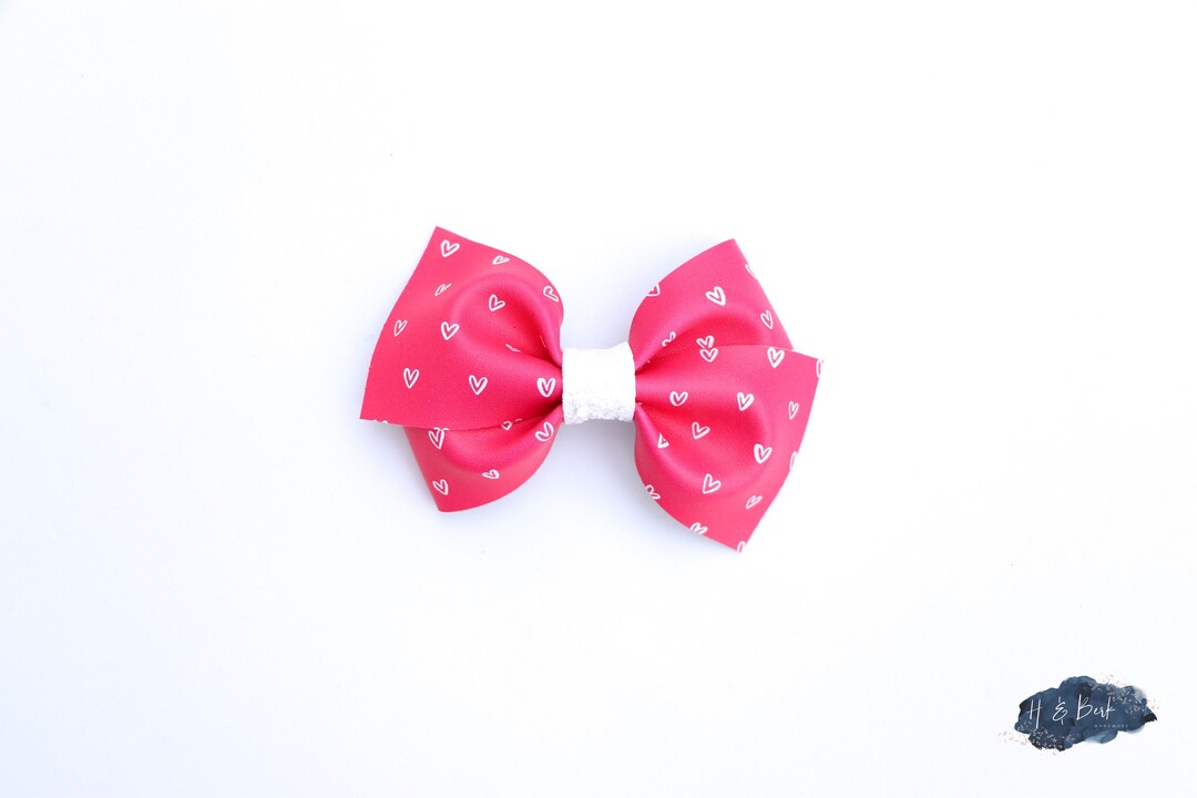 Fushia Hearts Loop De Lou Heart Bow Girl Bows Baby Bows - Etsy