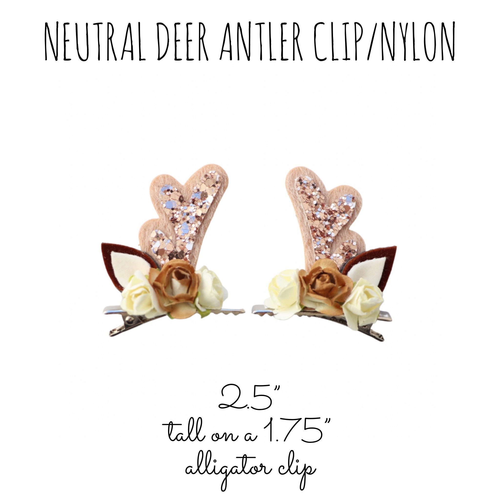 Deer Antlers Hair Clip Faux Leather Bows Bows for Girls | Etsy