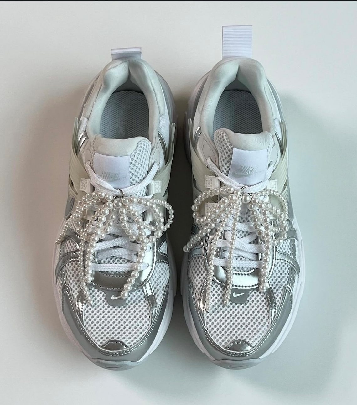 Pearl Bow Shoelace Charm for Sneakers | Sneakers Pearl Bow Silver Bow ...