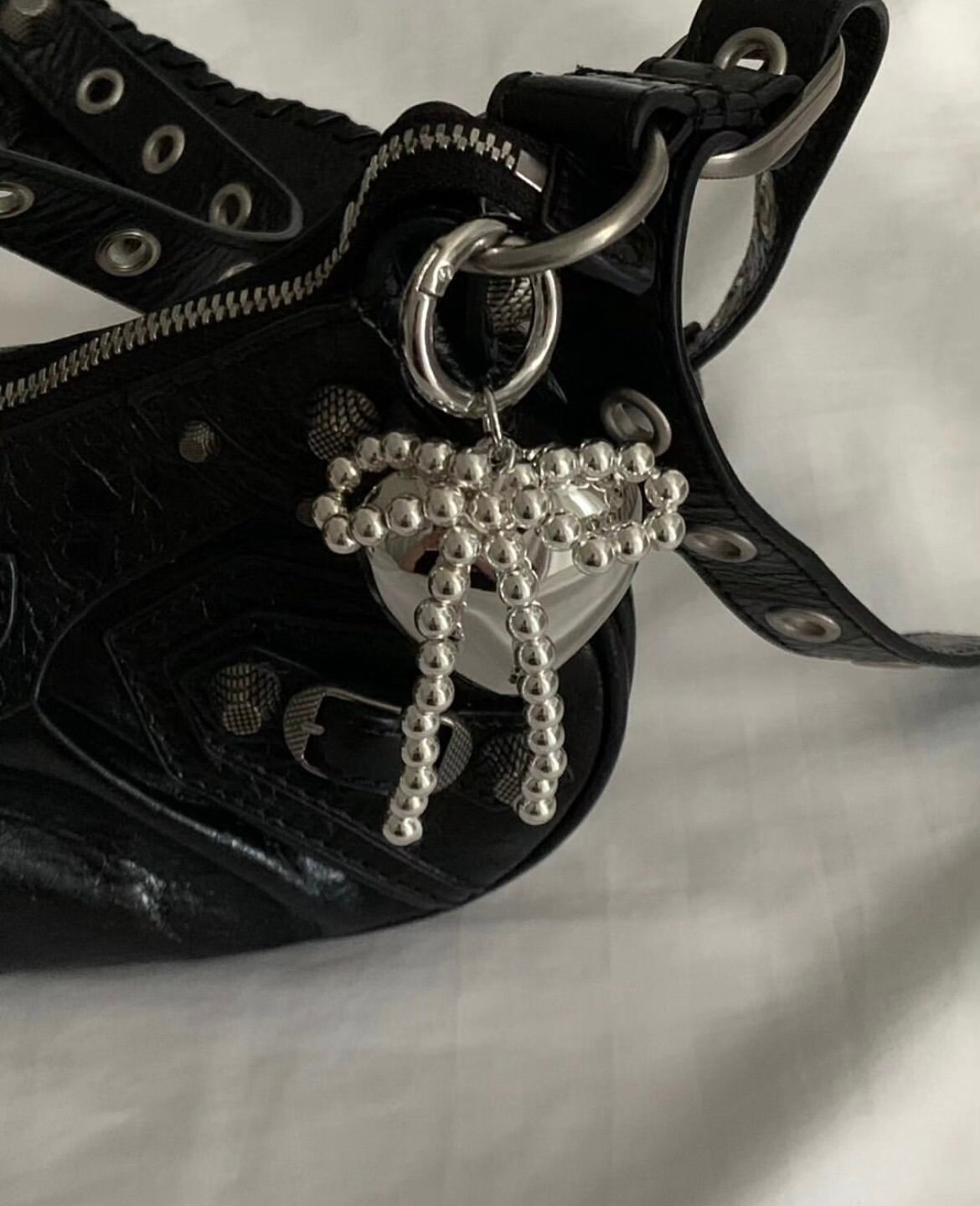 Y2K Keychain Silver Bow/ Purse Bag Charm - Etsy