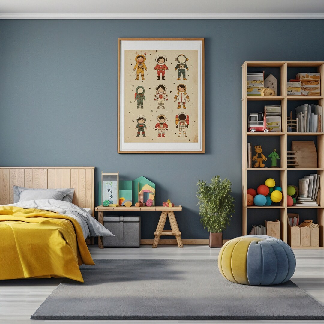 ASTRO SQUAD No.3 - Printable Digital Art, Kids Room, Astronauts and ...