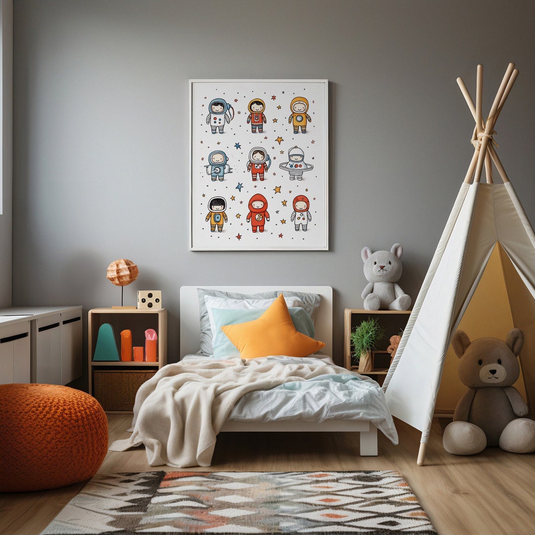 ASTRO SQUAD No.1 - Printable Digital Art, Kids Room, Astronauts and ...