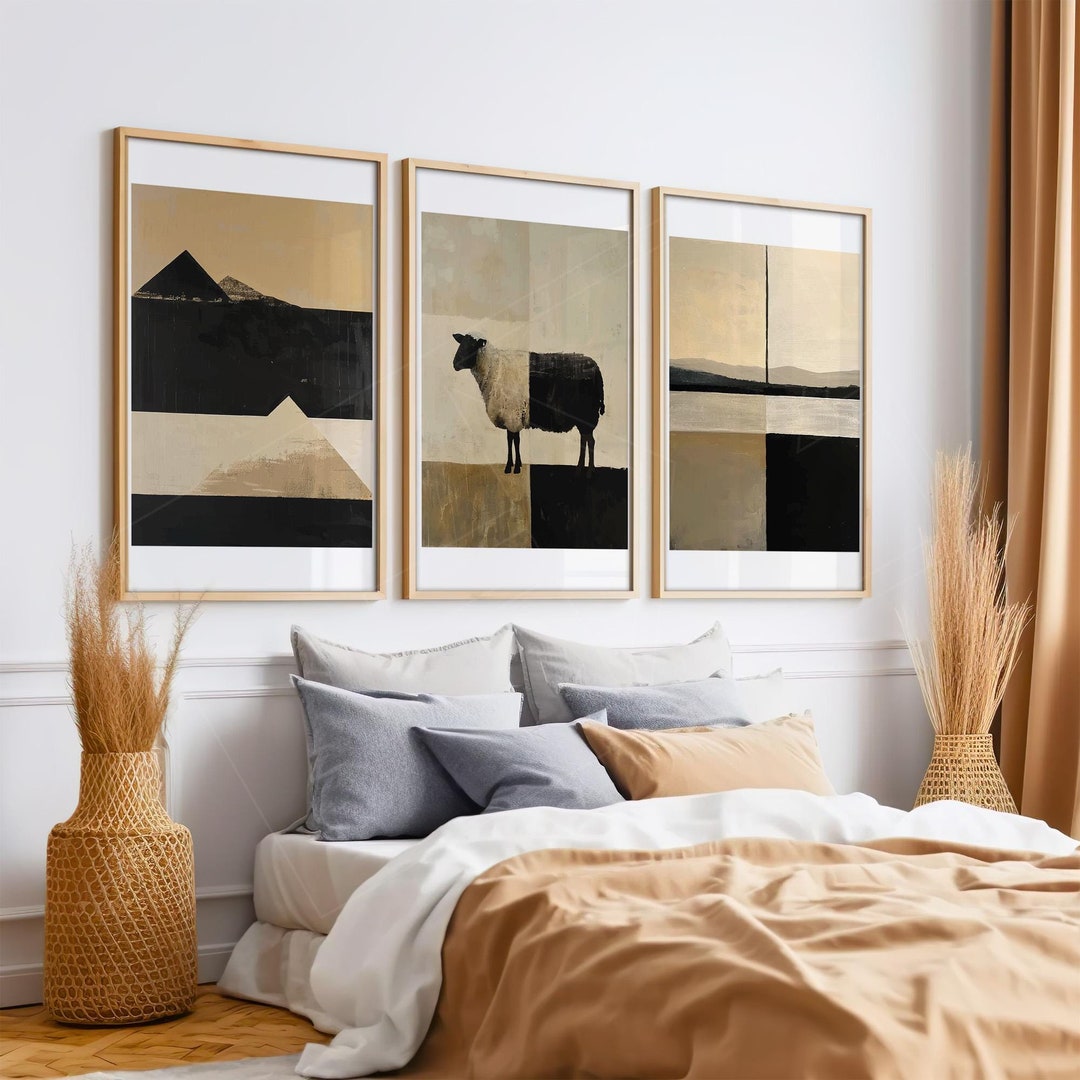 View Over Black, Triptych, SET of 3 - Printable Digital Art, Emotions ...