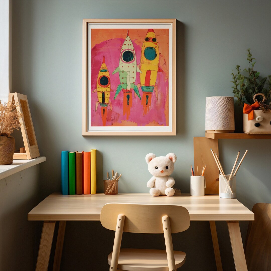ROCKET SHOW - Printable Digital Art, Kids Room, Astronauts and Stars ...