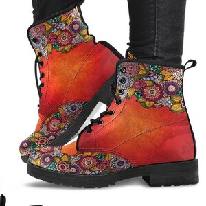 Psychedelic Henna V3 Boots-combat Boots Vegan Boots Women's Boots Girl ...