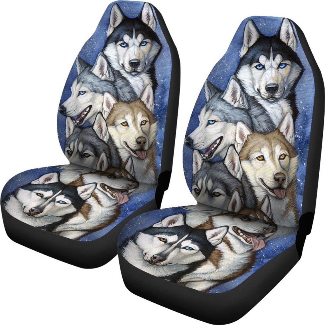 Husky Family Car Seat Covers-pattern Car Seat Covers Pair 2 | Etsy