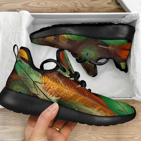 Feathers Sneakers-Custom shoes Running Shoes Running | Etsy