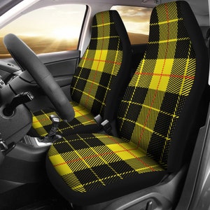 Yellow Plaid Car Seat Covers-pattern Car Seat Covers Pair 2 - Etsy