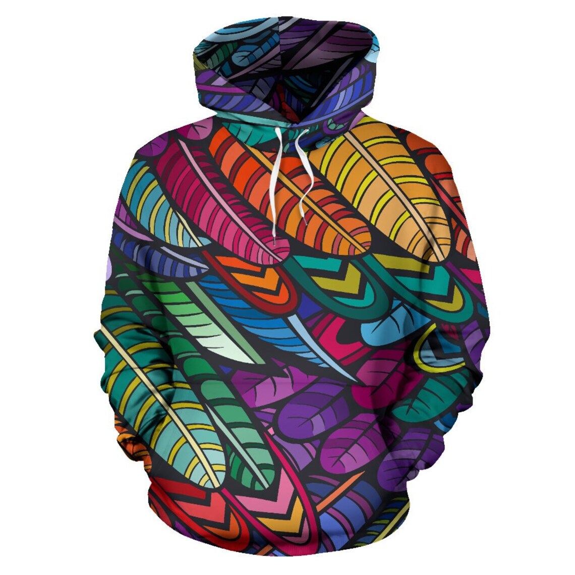 Colorful Native Feathers Hoodie-men's Hoodie Womens - Etsy