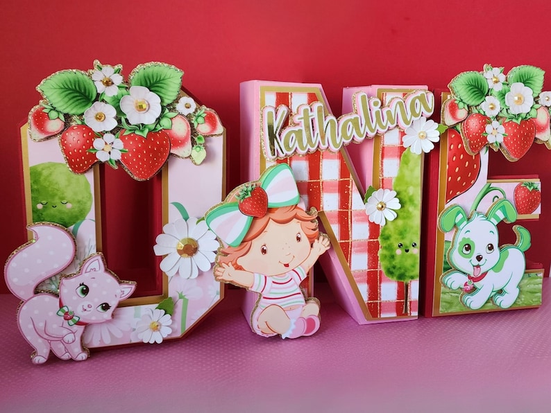 Strawberry Shortcake 3D Letters: Birthday Party Decorations - Etsy