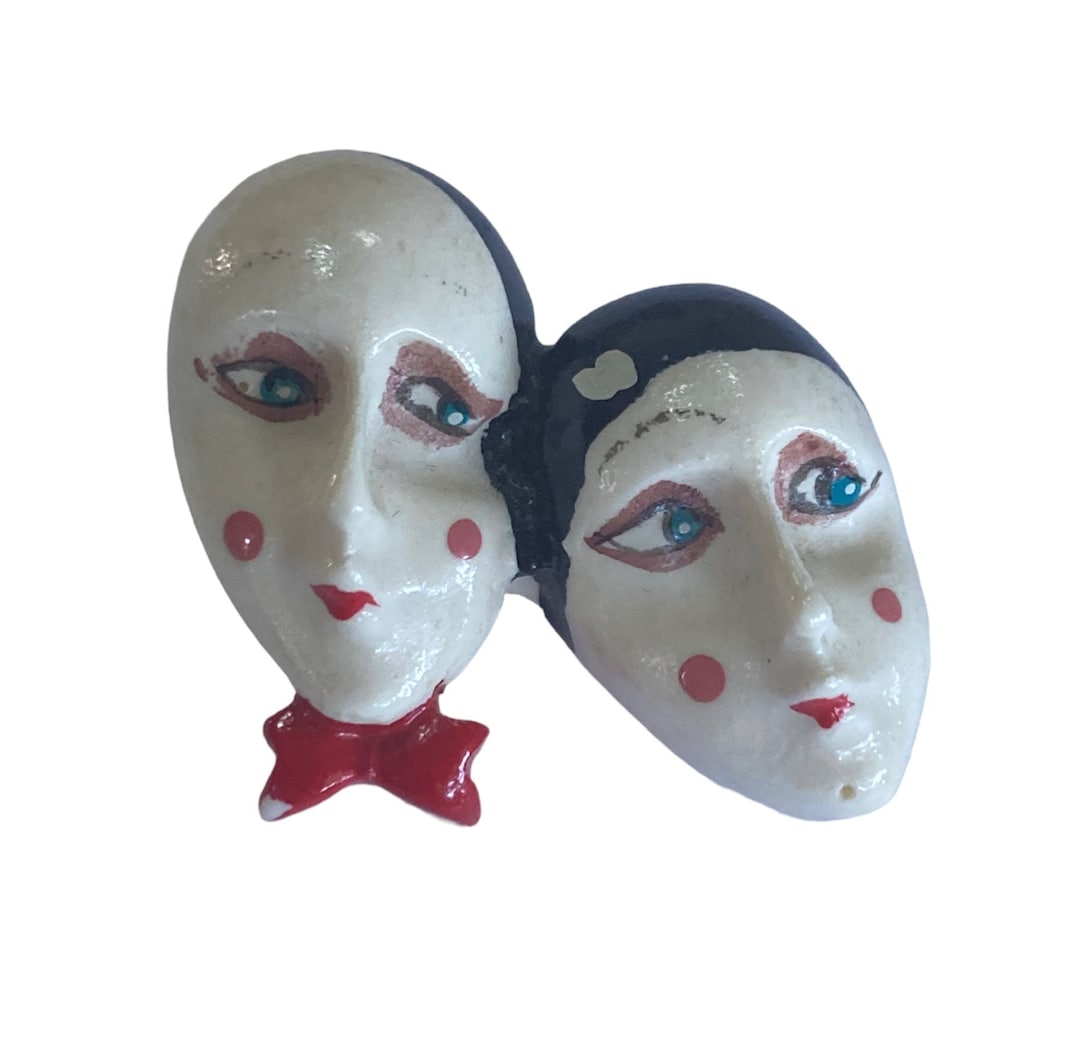 Vintage 60s Hand Painted Mime Couple Brooch Pin 1960s - Etsy