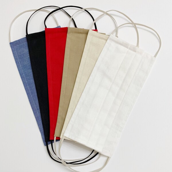 Pleated Face Mask With Filter Pocket and Nose Wire - Etsy