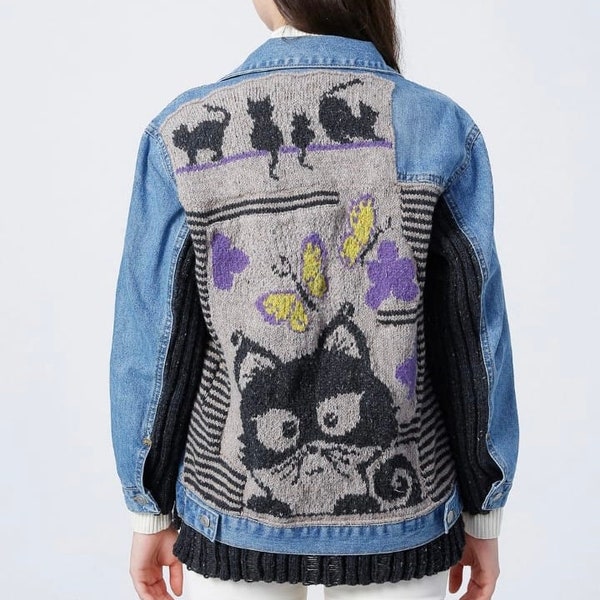 Cat Print Jacket - Etsy